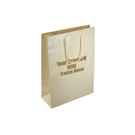 PCR83SG - Small Cream Gloss Laminated Paper Gift Bags