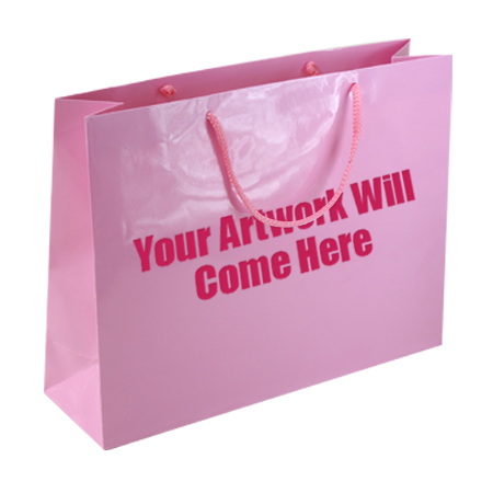 PPK88LG - Large Baby Pink Gloss Laminated Paper Bags